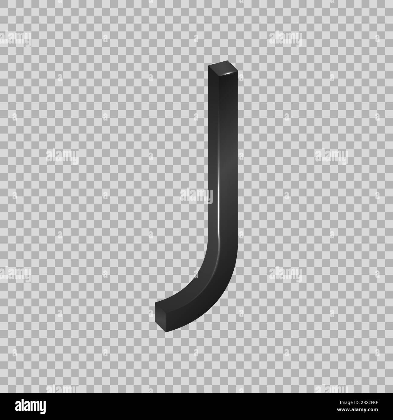 Letter J character in a realistic 3D icon style Vector Illustration ...