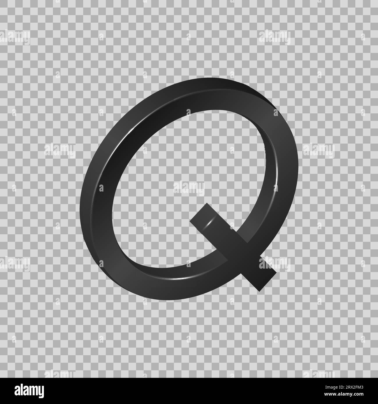 Letter Q character in a realistic 3D icon style Vector Illustration ...