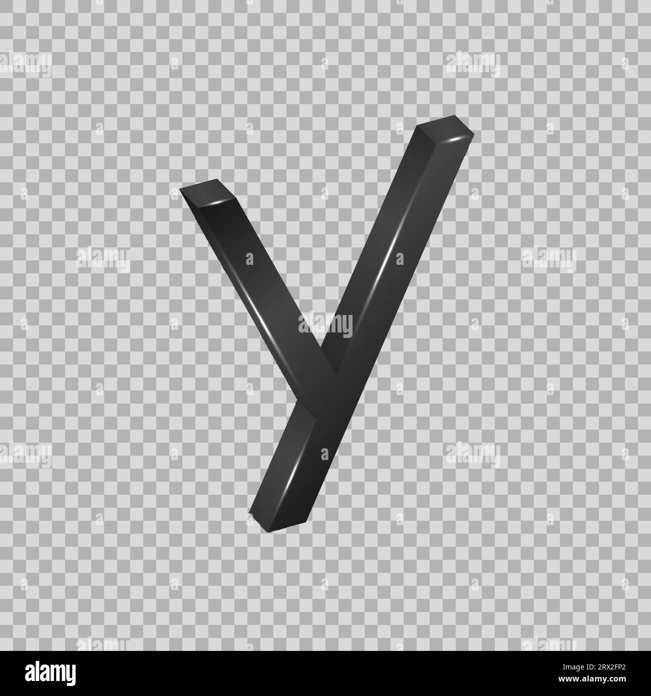 Letter Y character in a realistic 3D icon style Vector Illustration ...