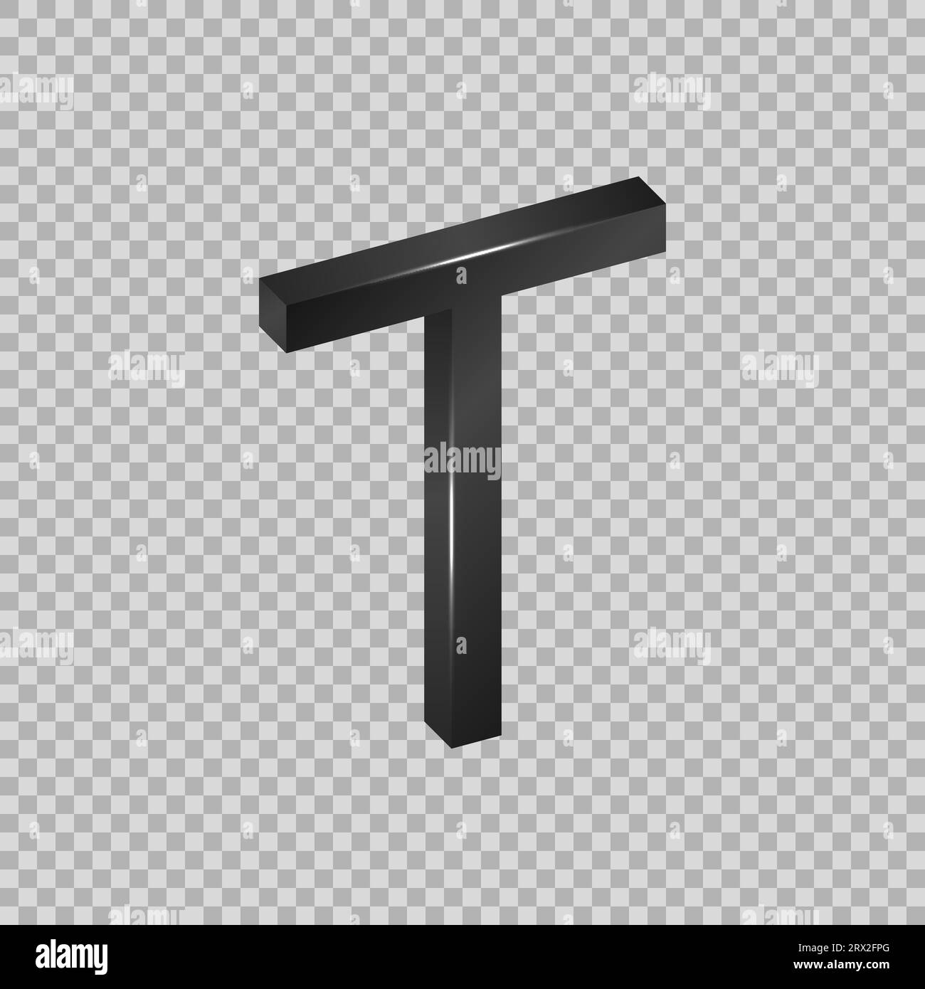 Letter T character in a realistic 3D icon style Vector Illustration ...