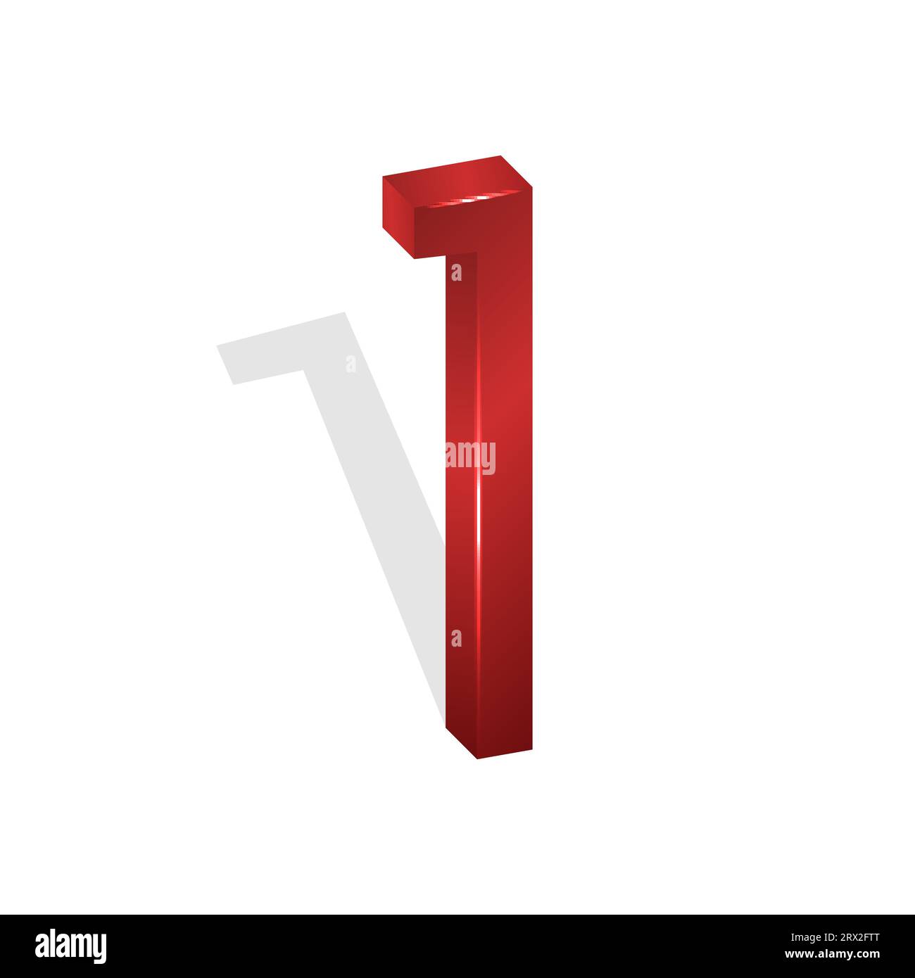 Number one, first, isometric mathematical figure, symbol font in 3d on ...