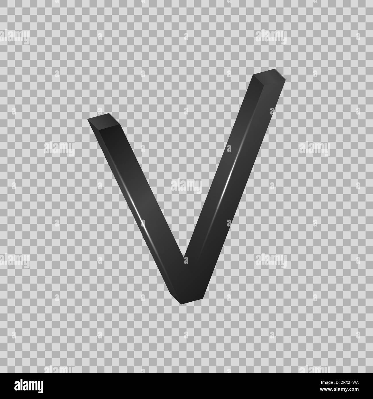 Letter V character in a realistic 3D icon style Vector Illustration ...
