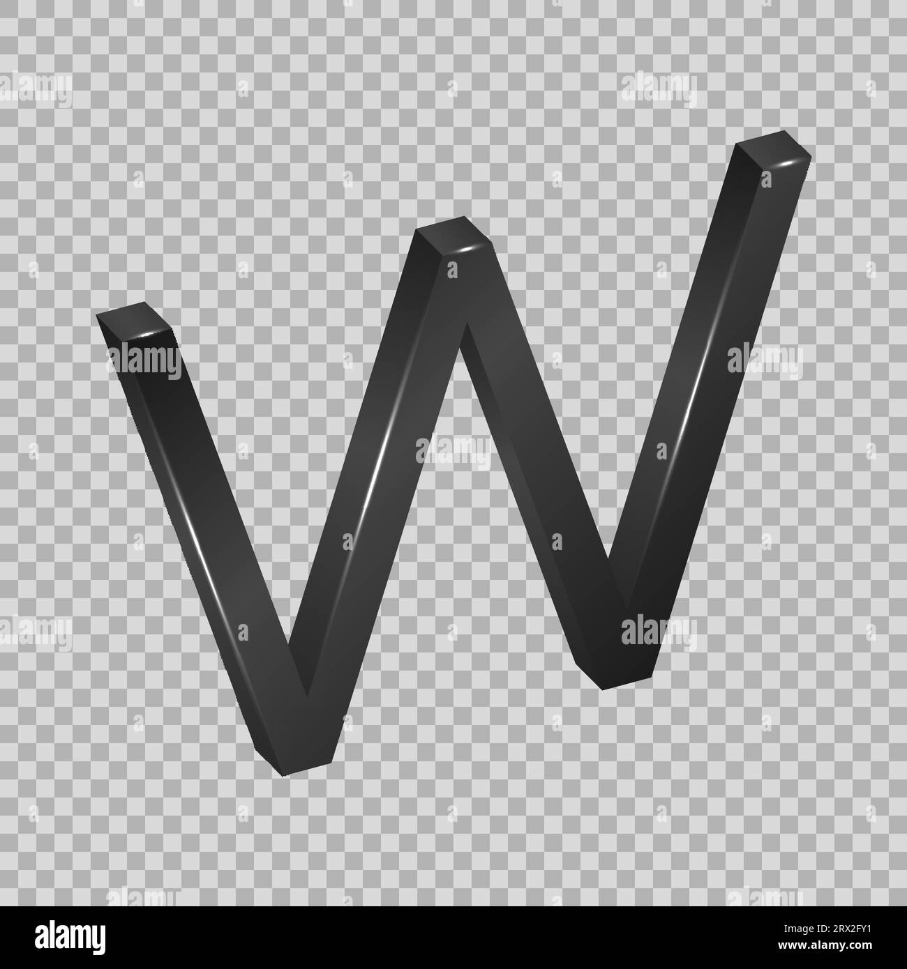 Letter W character in a realistic 3D icon style Vector Illustration ...