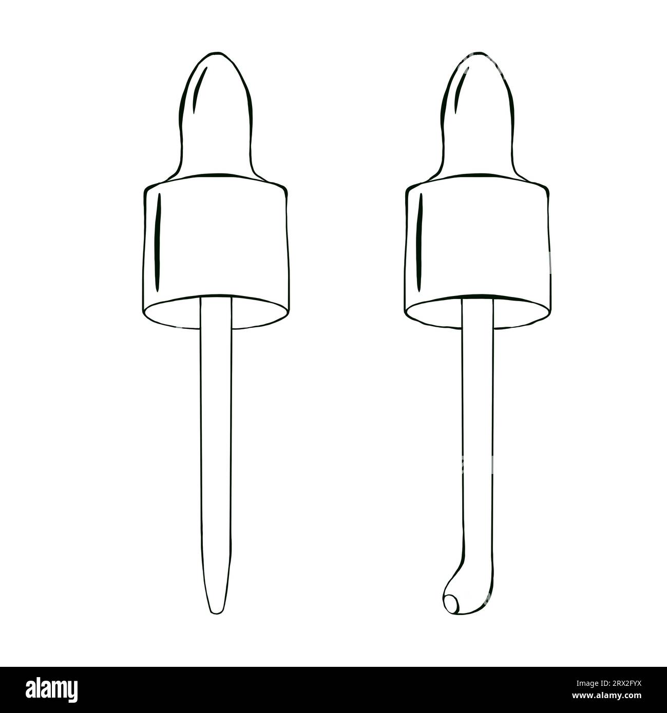 Glass pipette with drops of aromatic oil. Hand drawn illustration Stock ...