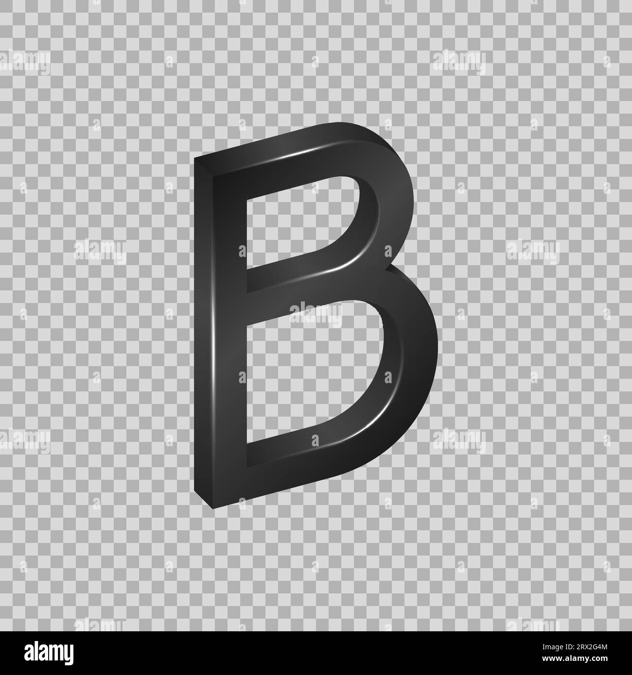 Letter B character in a realistic 3D icon style Vector Illustration ...