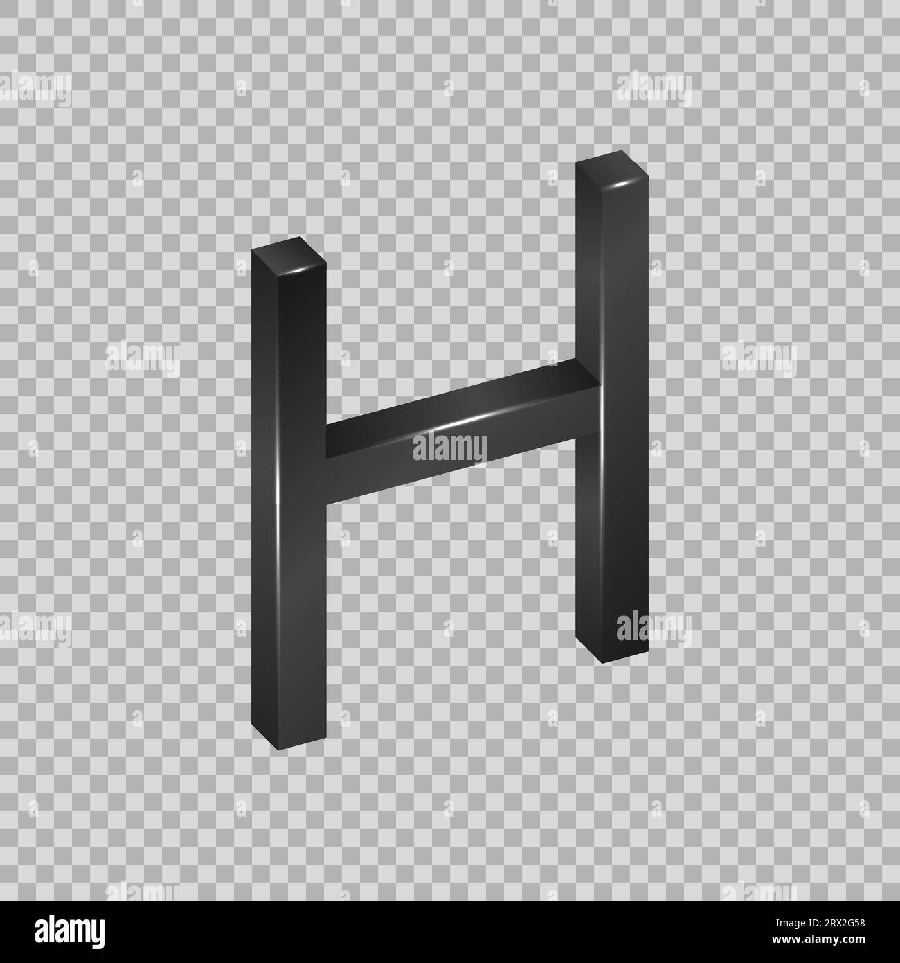 Letter H character in a realistic 3D icon style Vector Illustration ...