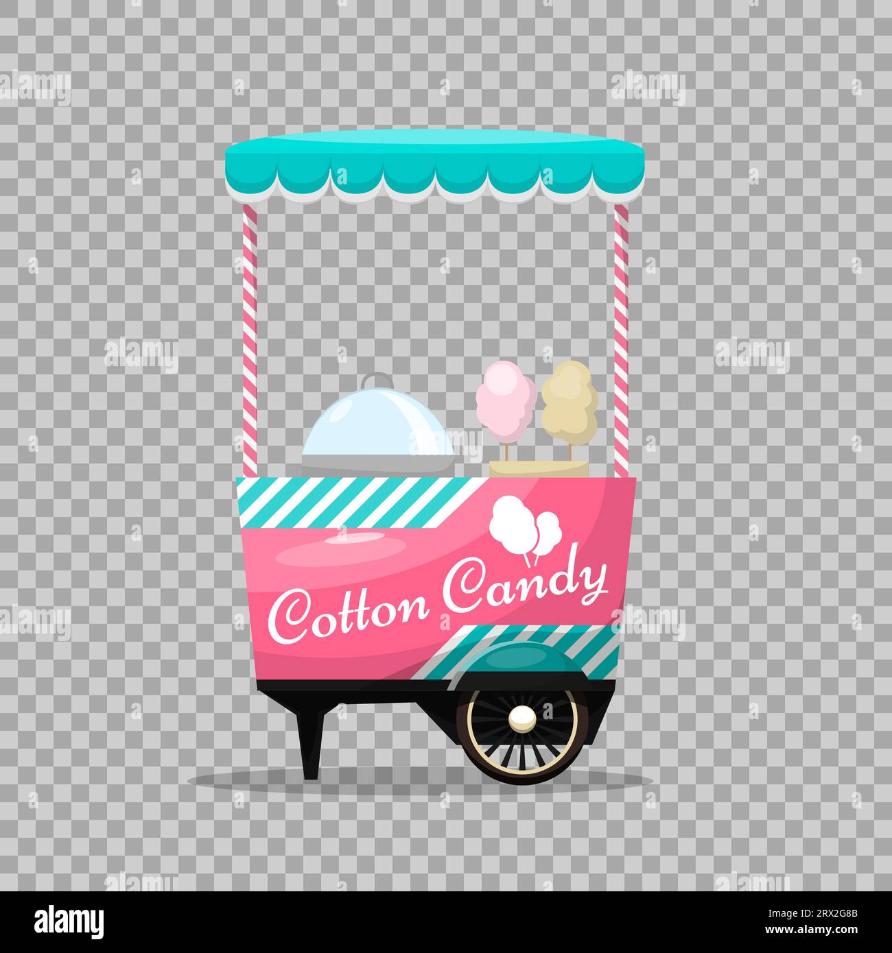 Cotton candy cart, kiosk on wheels, retail, sweets and confectionery ...