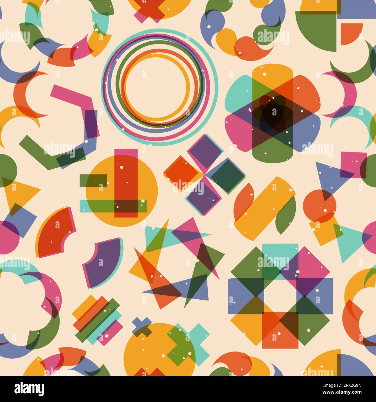 Riso effect pattern. Seamless print with retro glitch overlapped effect ...