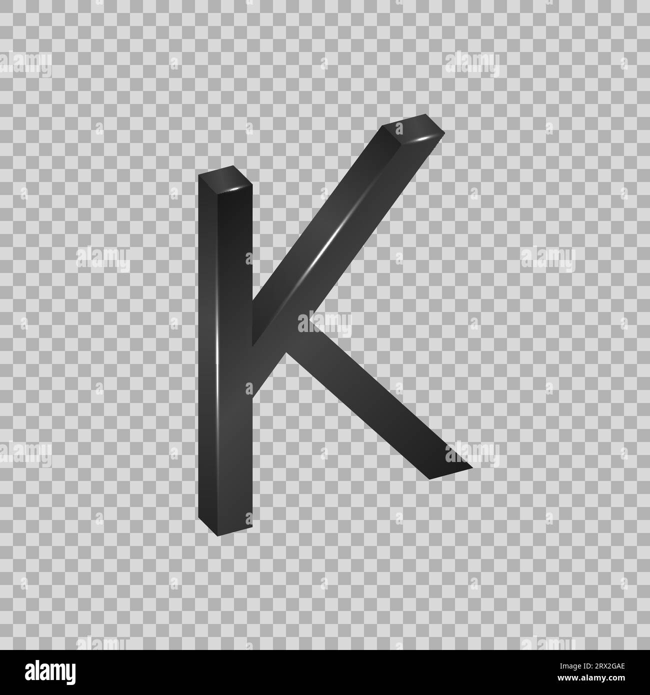 Letter K character in a realistic 3D icon style Vector Illustration ...