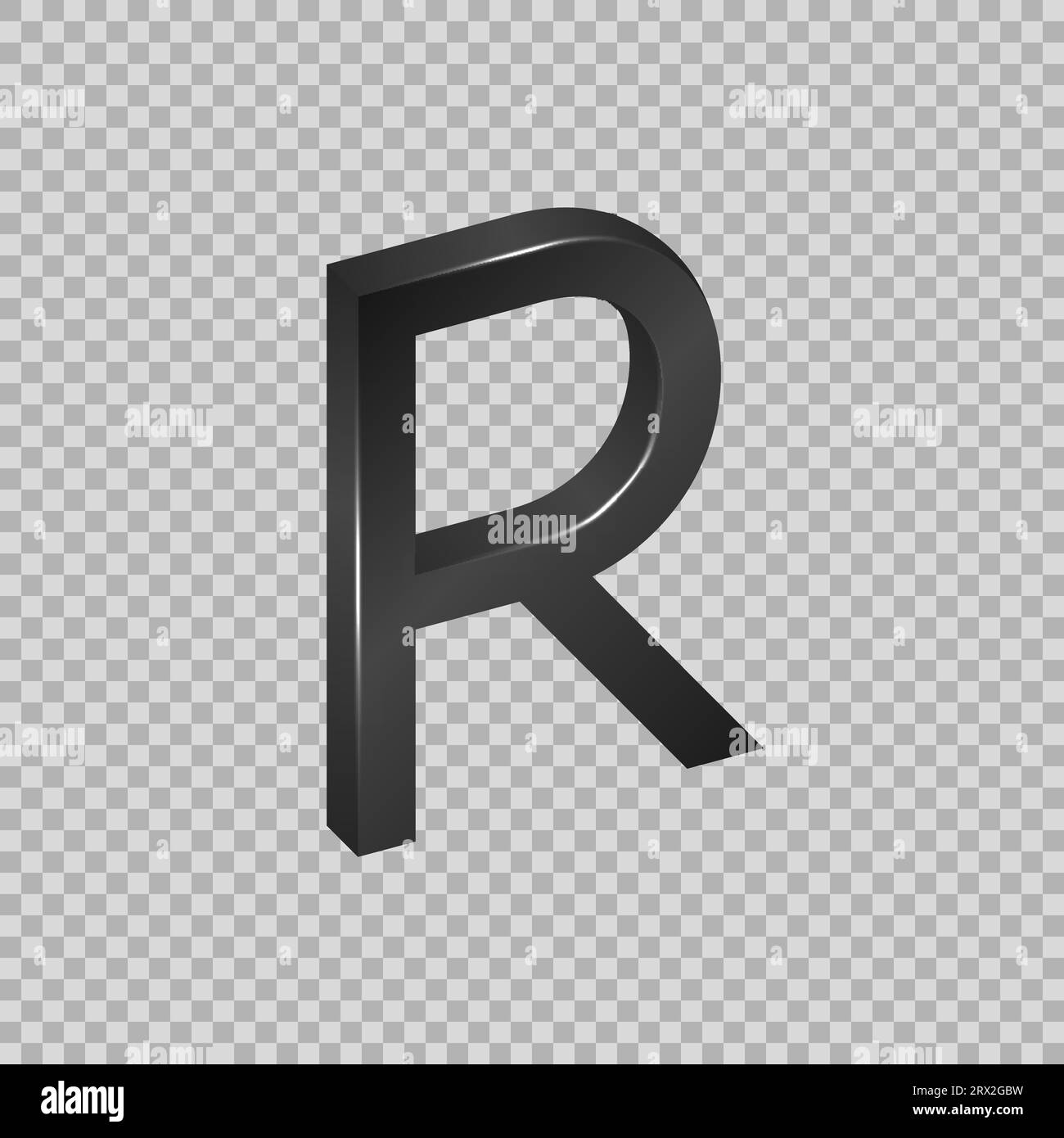 Letter R character in a realistic 3D icon style Vector Illustration ...