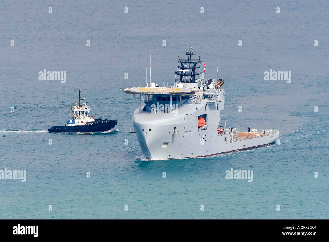 Portland, Dorset, UK. 22nd September 2023. The RFA Proteus sails into ...