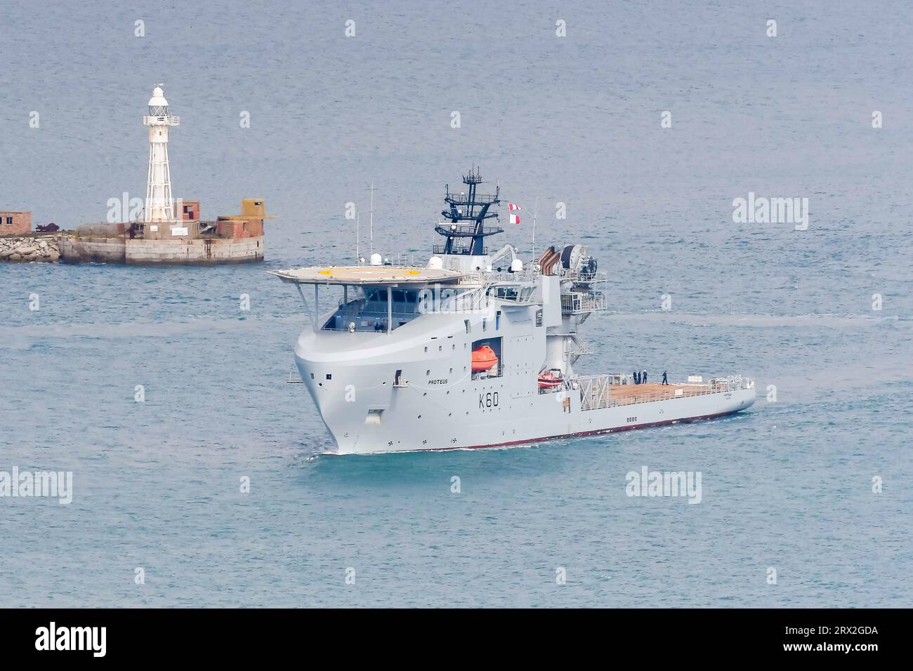 Portland, Dorset, UK. 22nd September 2023. The RFA Proteus sails into ...