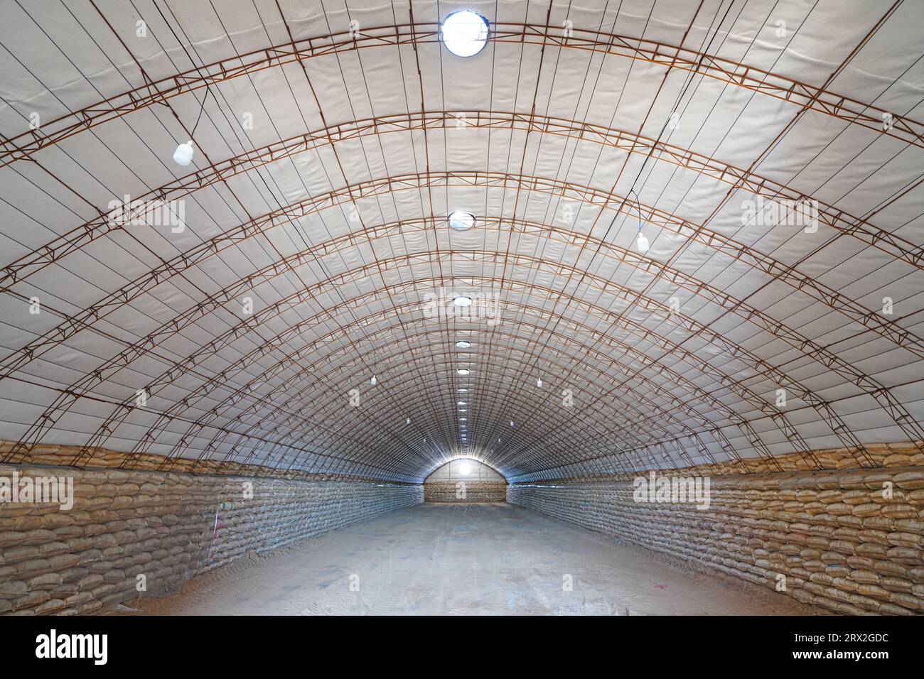 Internal structure of large cellar used to preserve sweet potato Stock ...