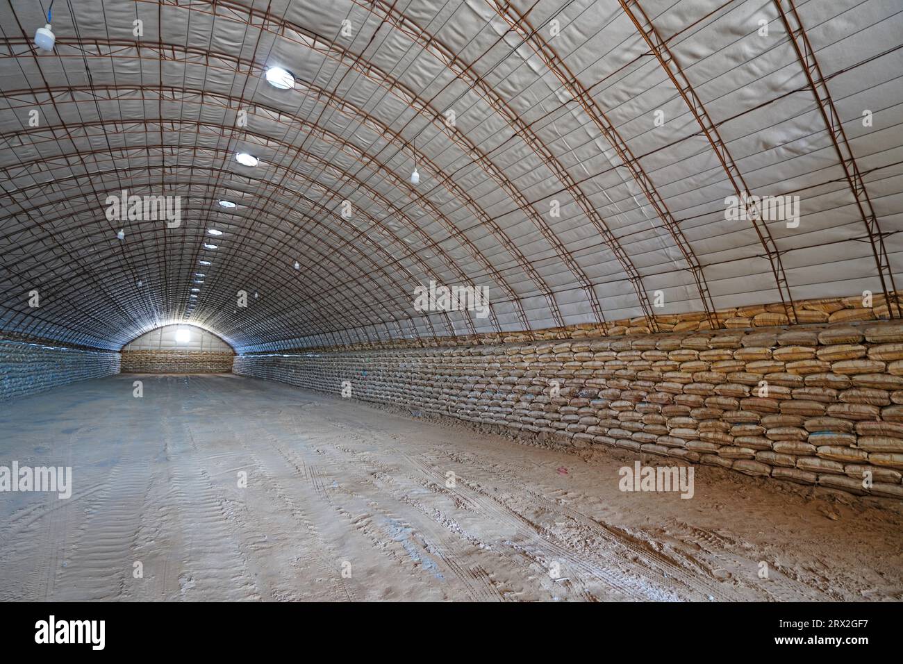 Internal structure of large cellar used to preserve sweet potato Stock ...