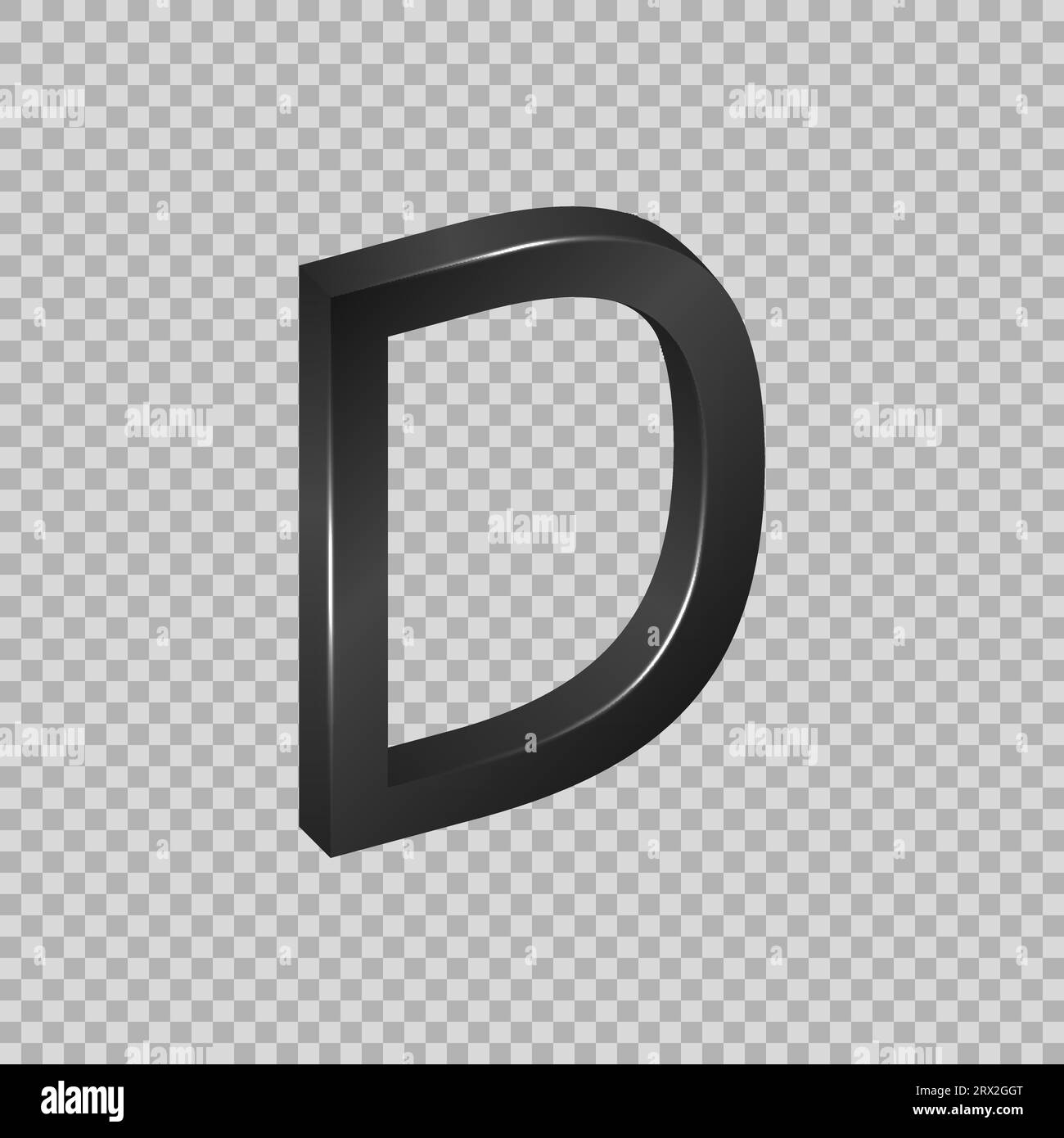 Letter D character in a realistic 3D icon style Vector Illustration ...