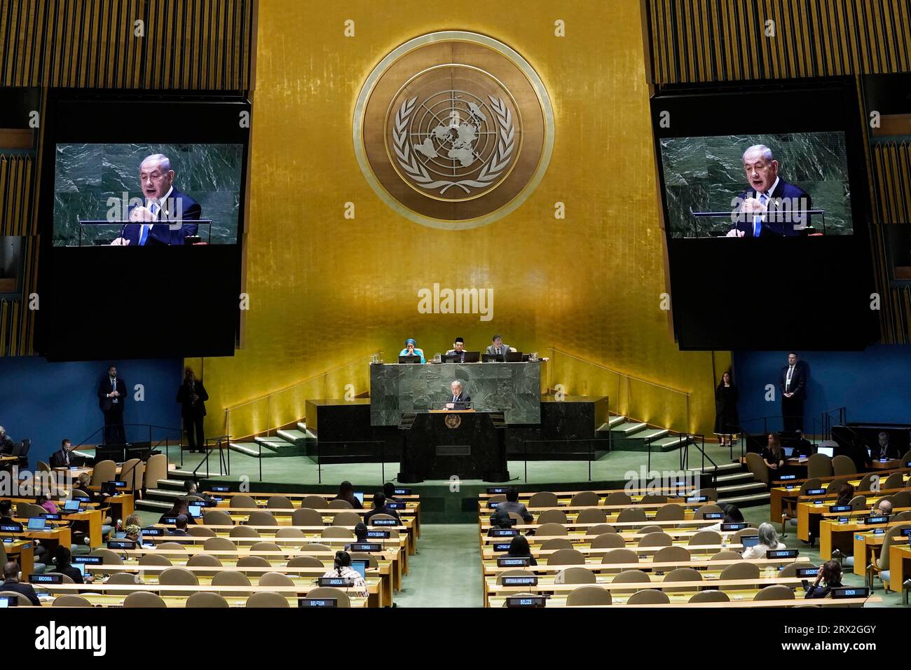 Israel's Prime Minister Benjamin Netanyahu addresses the 78th session ...