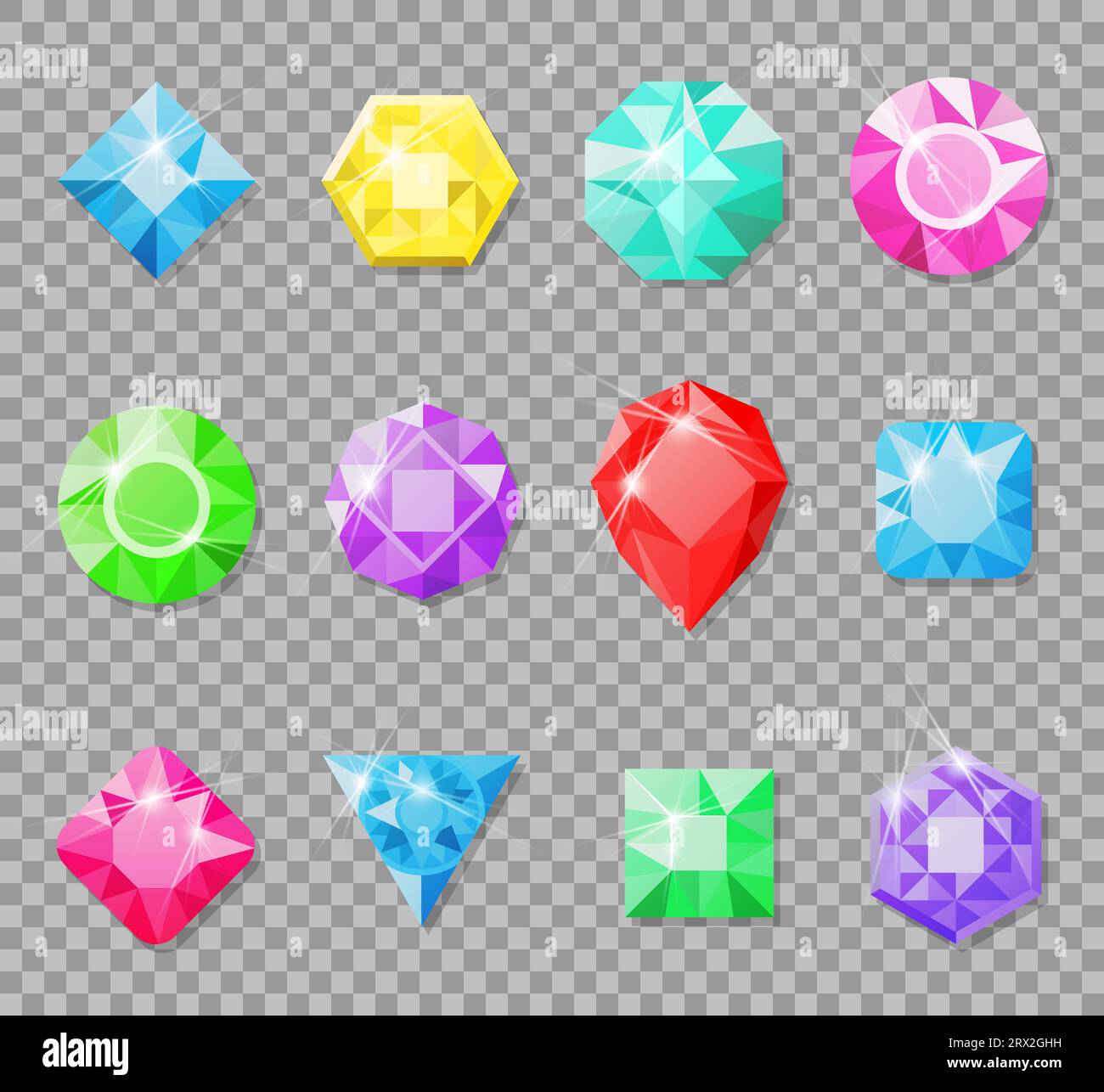 Emerald cut garnet Stock Vector Images - Alamy