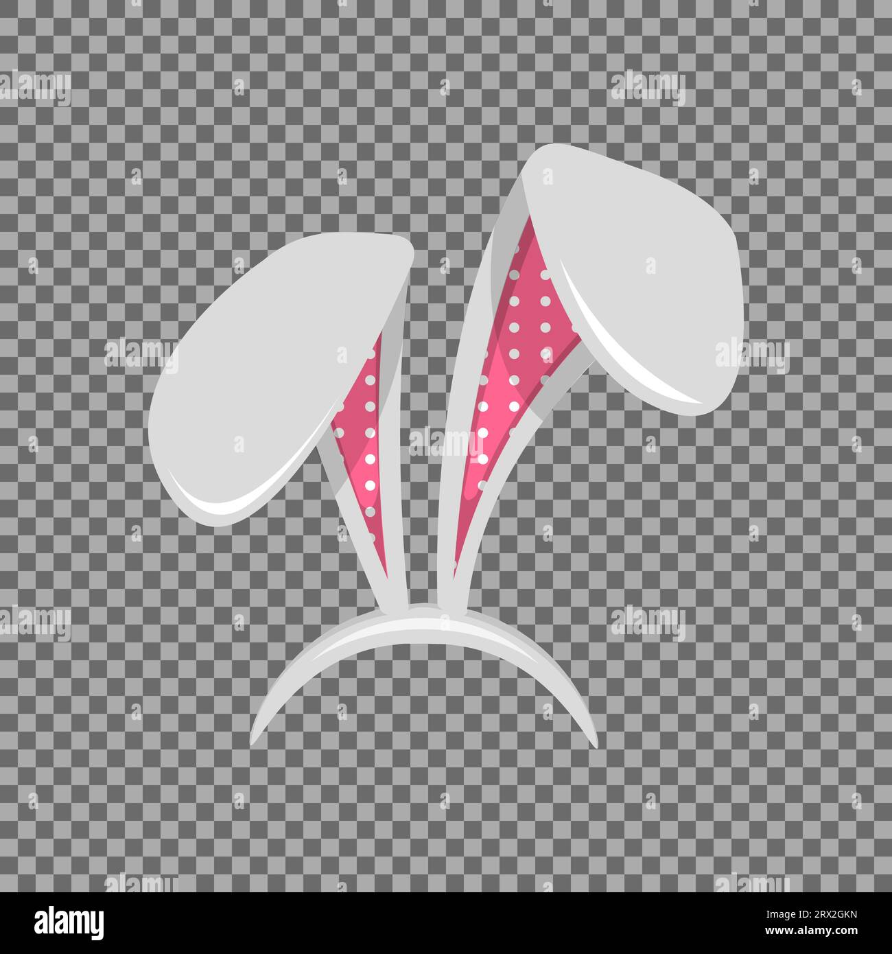 Easter bunny ears mask isolated. Ostern spring bunny ears hat on a ...