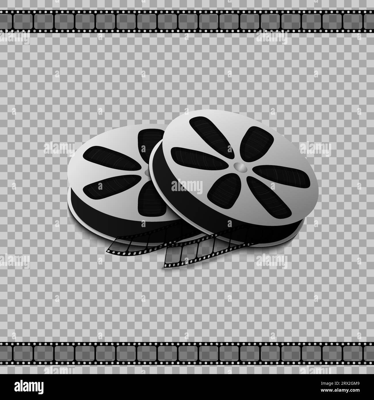 Film coil camcorder for recording movies and videos isolated on ...