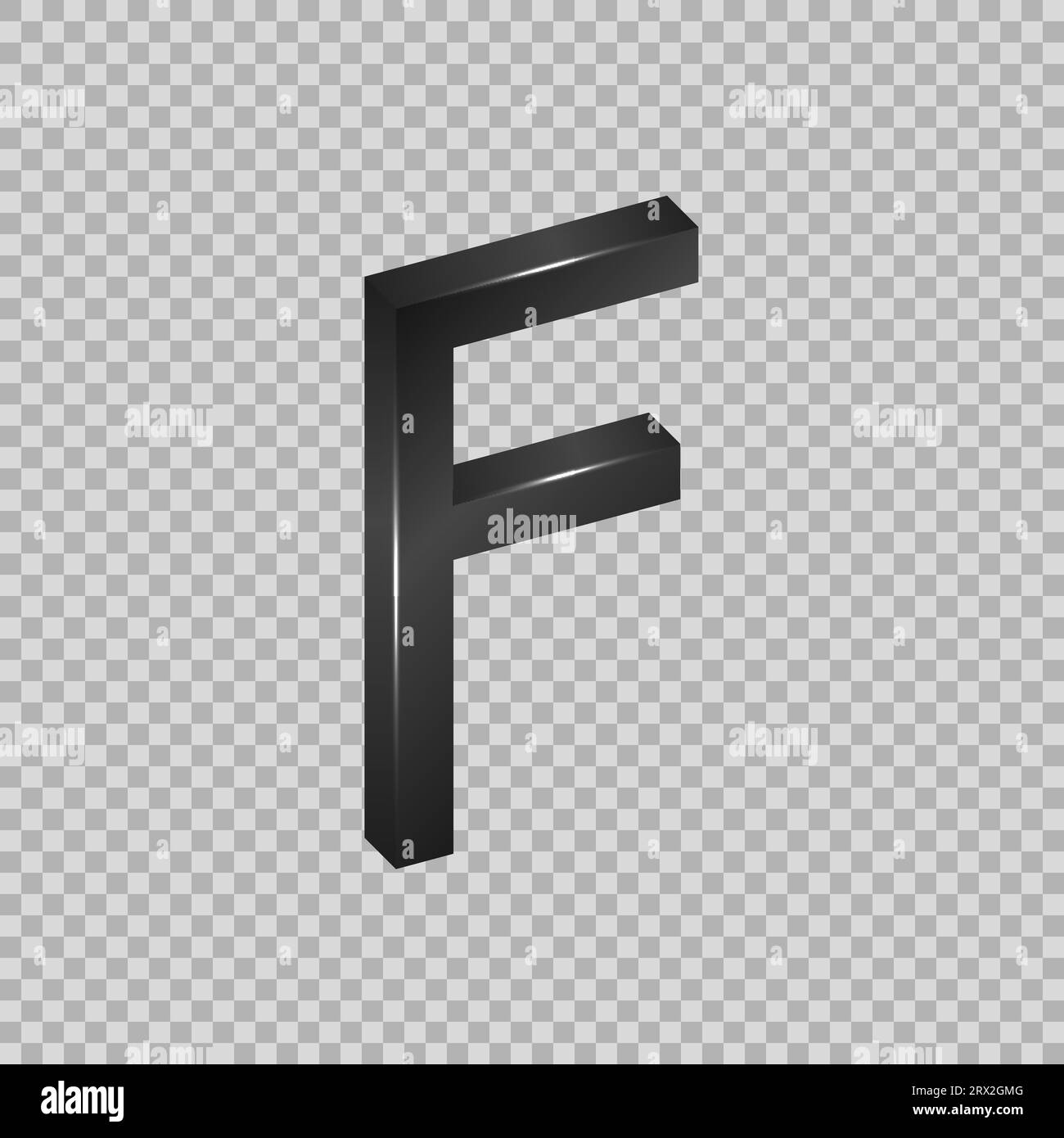 Letter F character in a realistic 3D icon style Vector Illustration ...
