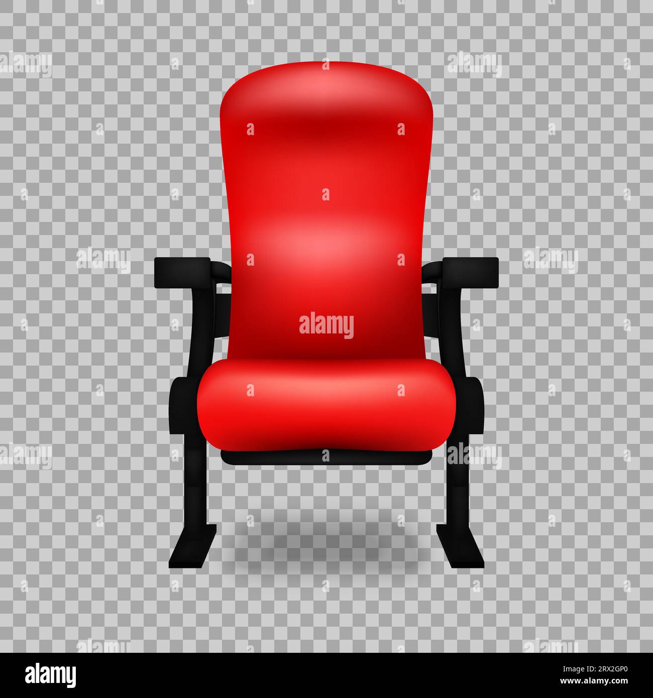Seat red chair in the cinema isolated on a transparent background ...