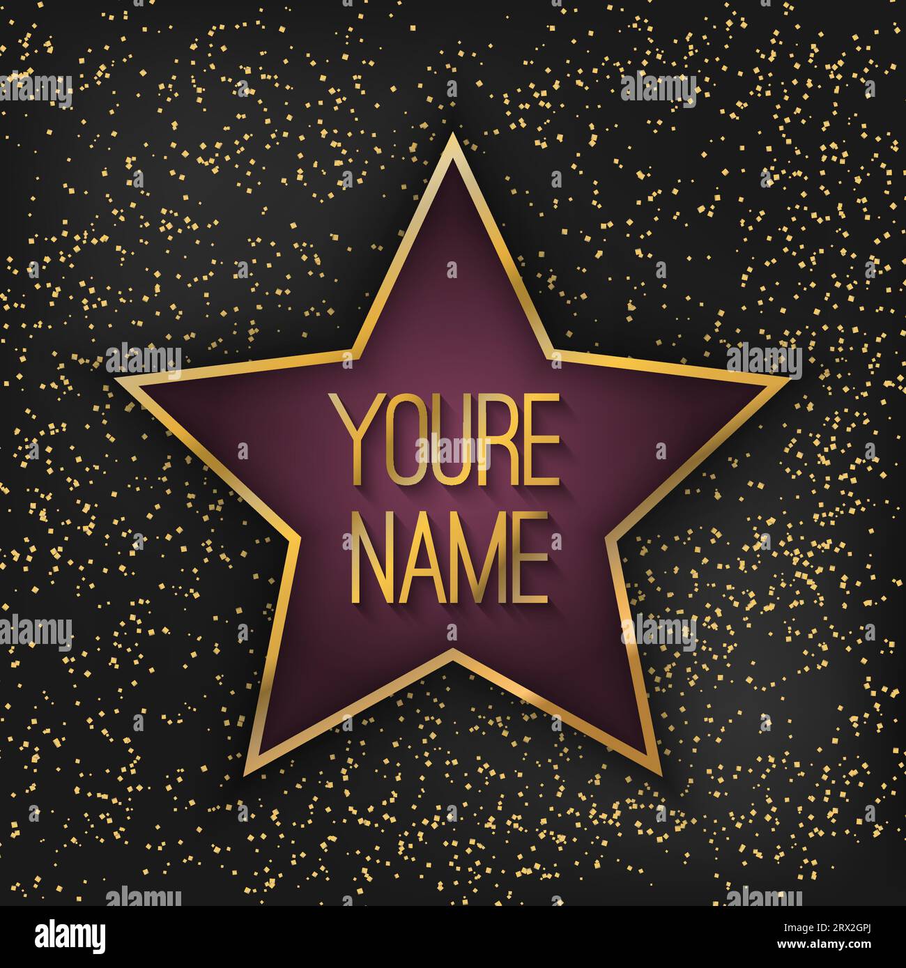 Walk of Fame Star Vector Illustration. Hollywood actor award for ...