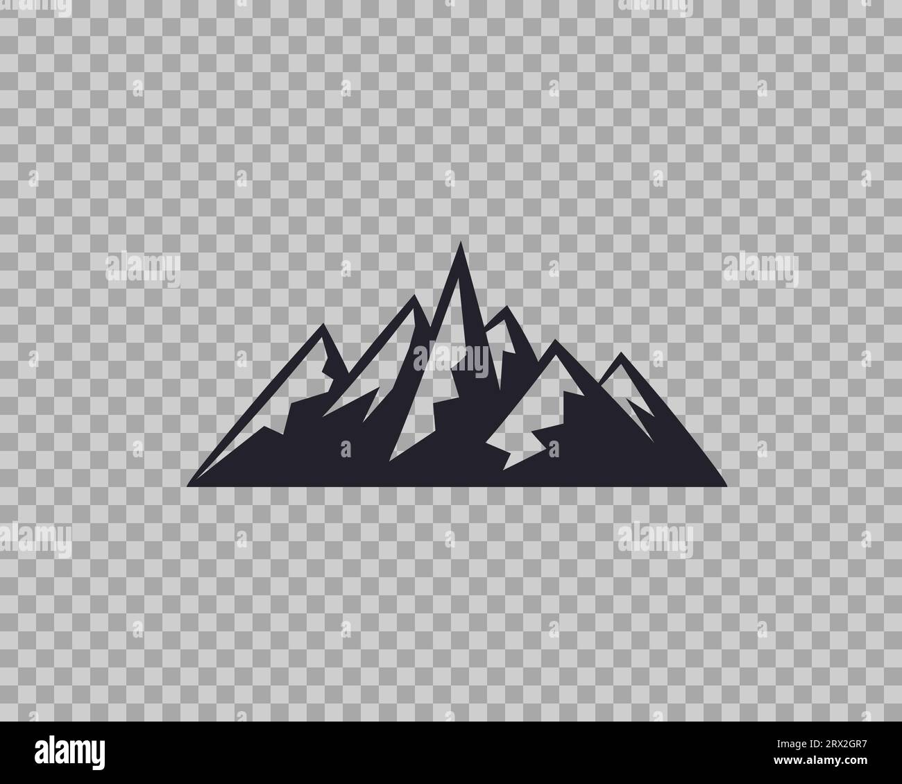 Mountain peaks, ski logo design elements icon collection isolated on ...