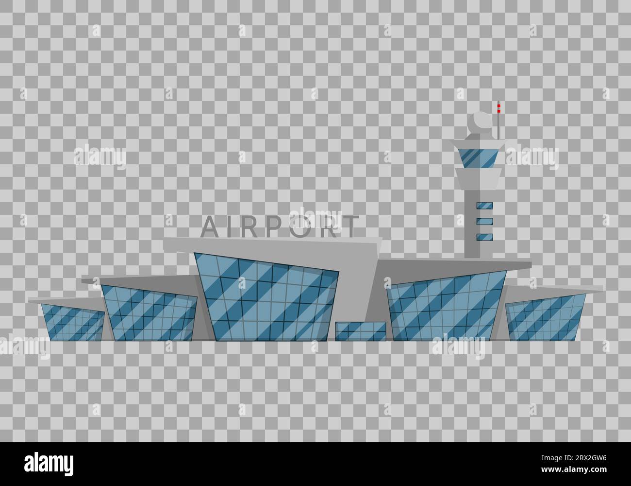 Airport building is isolated in the Flat style on transparent ...