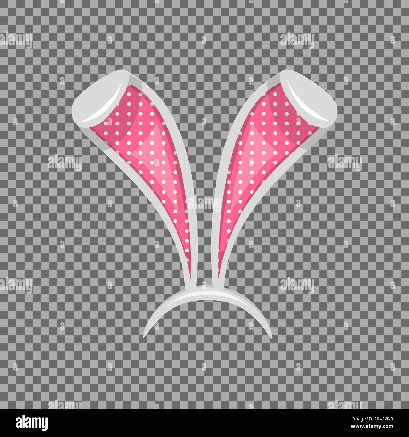 Easter bunny ears mask isolated. Ostern spring bunny ears hat on a ...