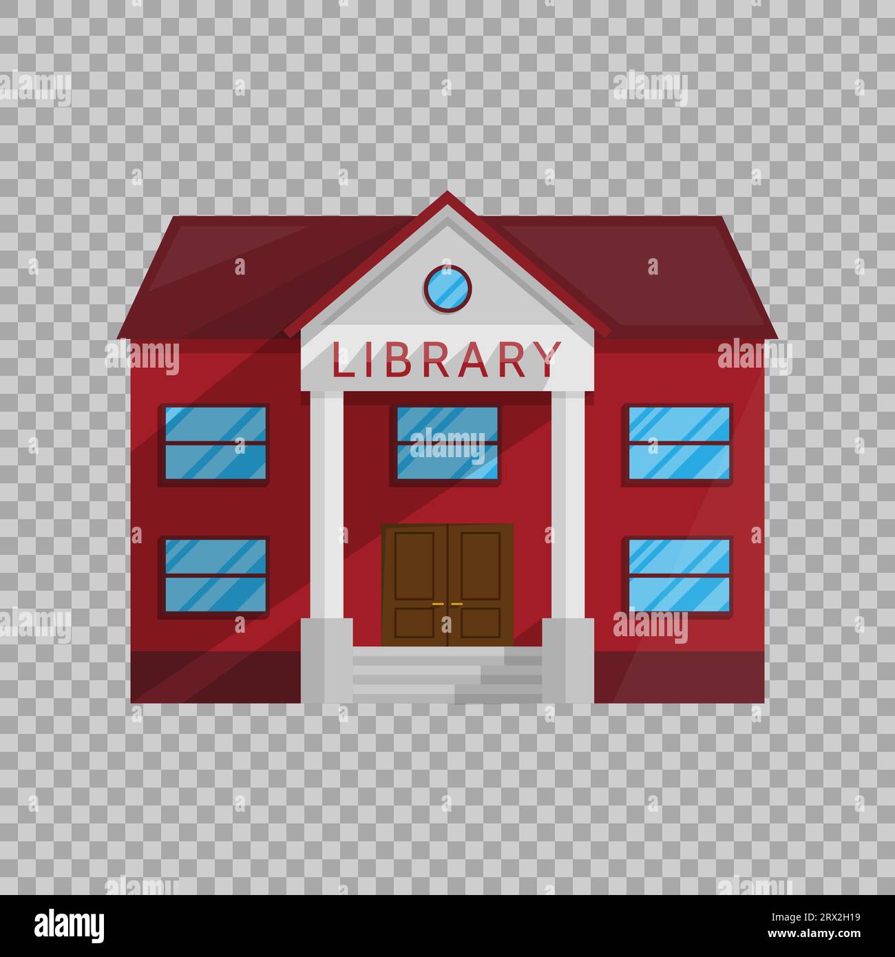 Library building in Flat style isolated on transparent background Vector Illustration. Symbol ...