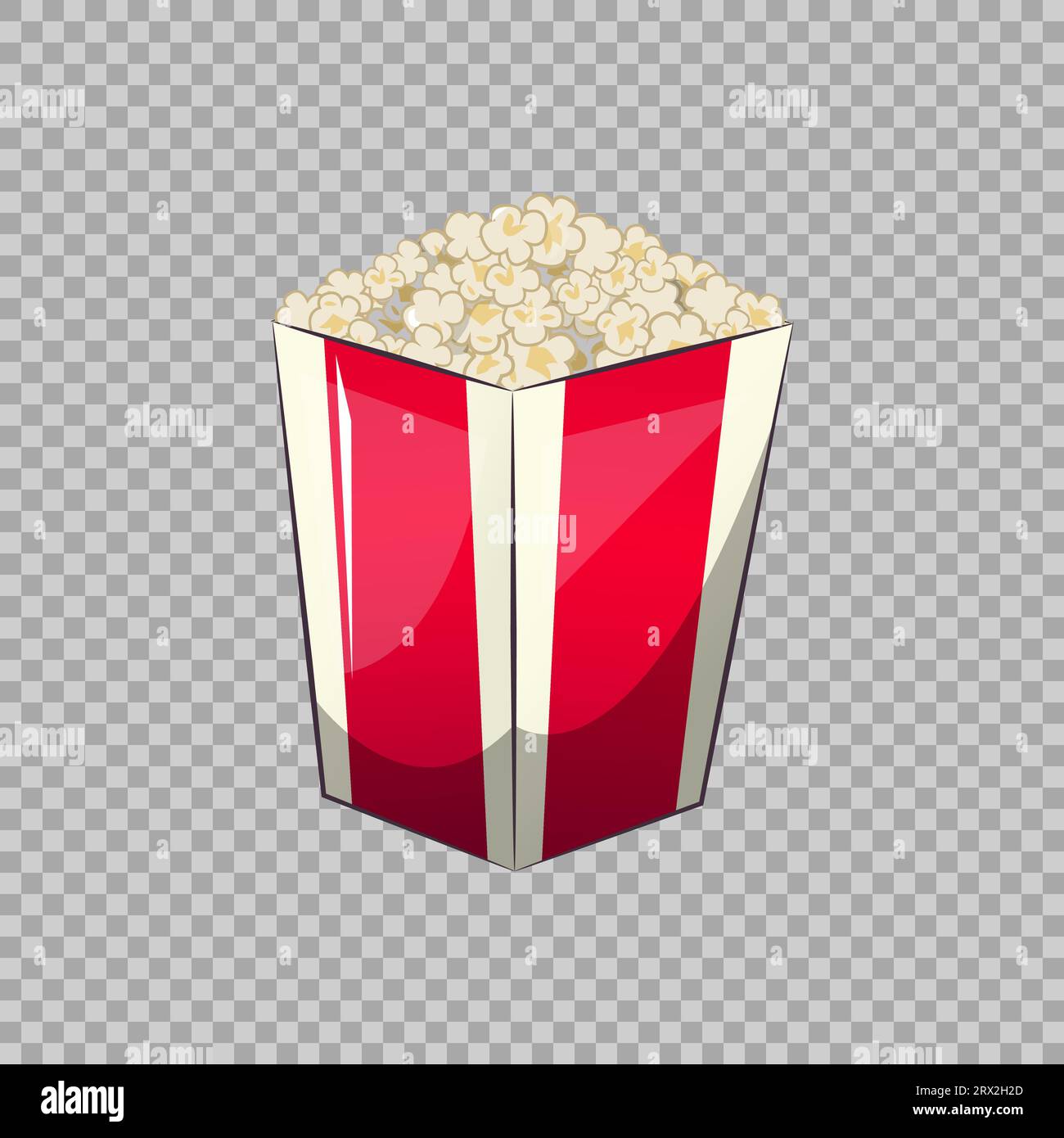 Popcorn isolated in a striped box bucket snack when watching movies on ...