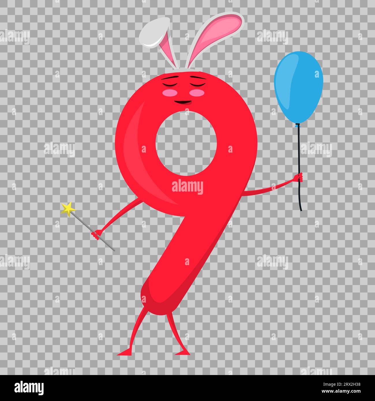 Nine Cute fun colorful figure in the form of cartoon characters for ...