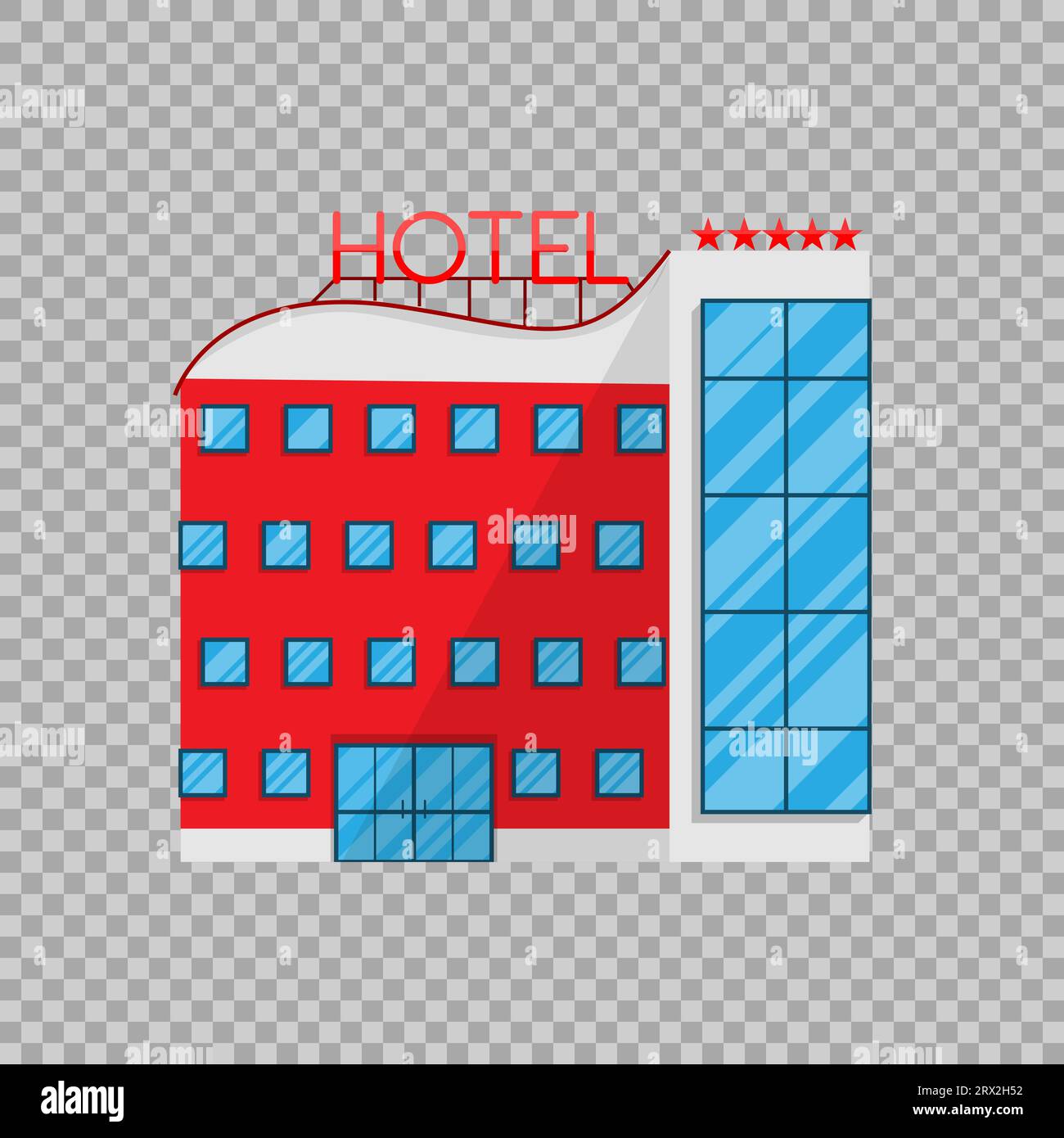Hotel in Flat style isolated on transparent background Vector ...
