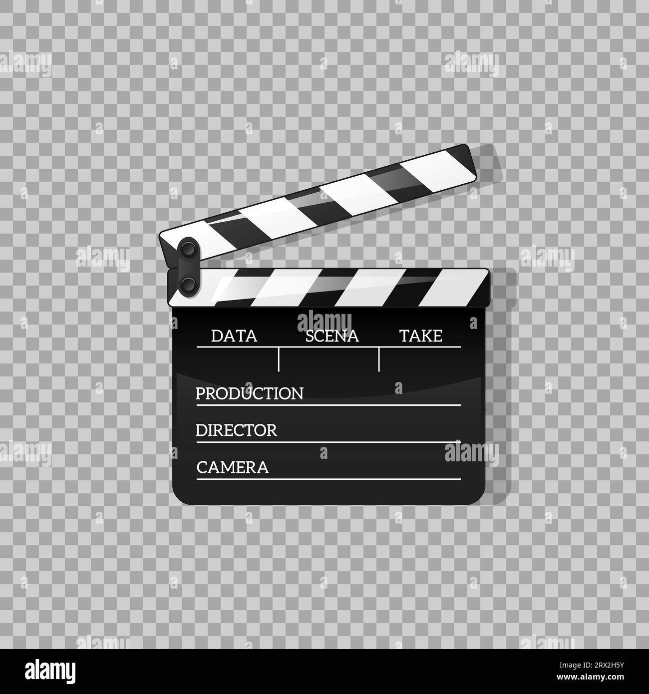 Black clap open black object element for movie making vector ...