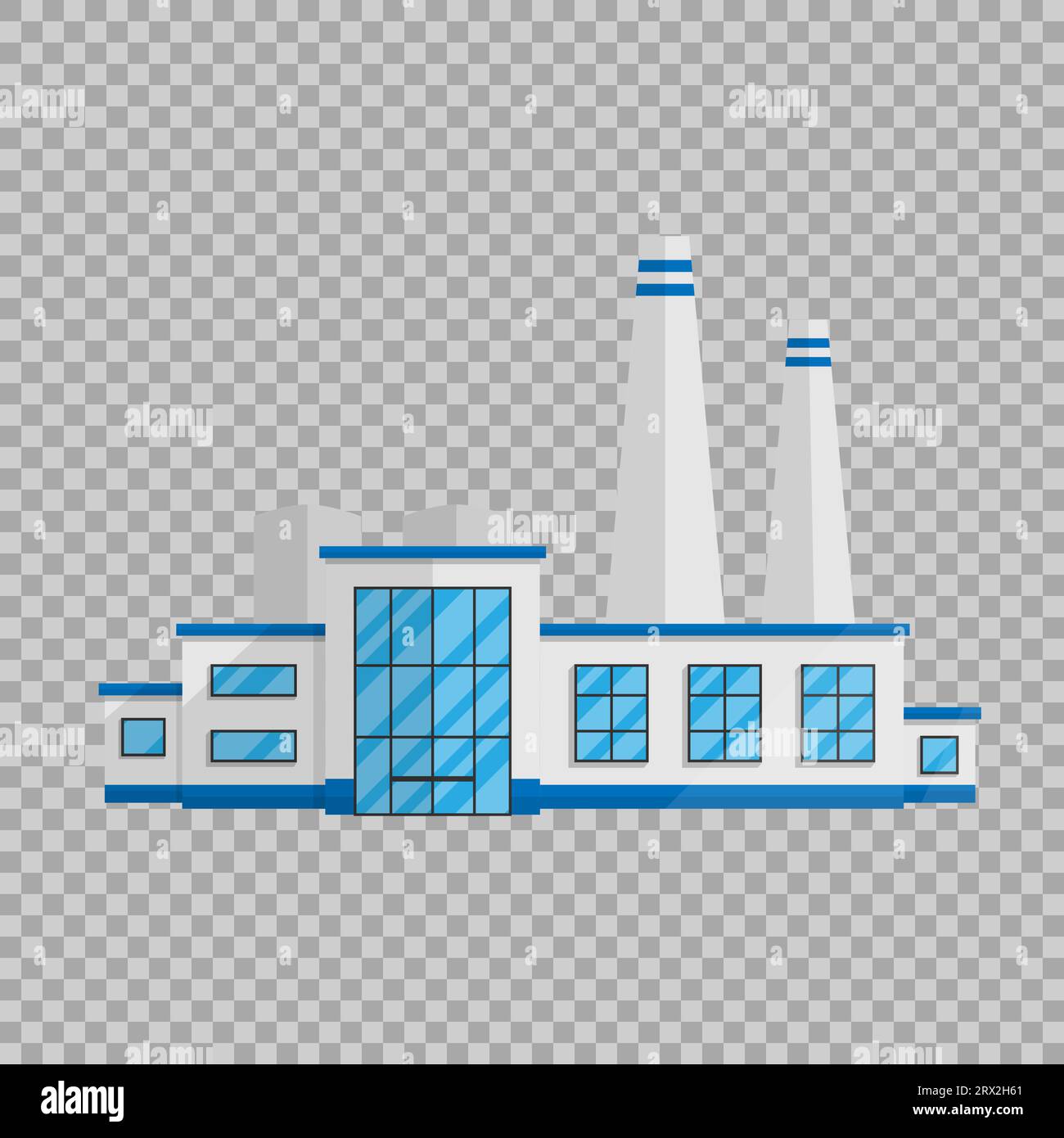 Factory building in the Flat style isolated on transparent background ...