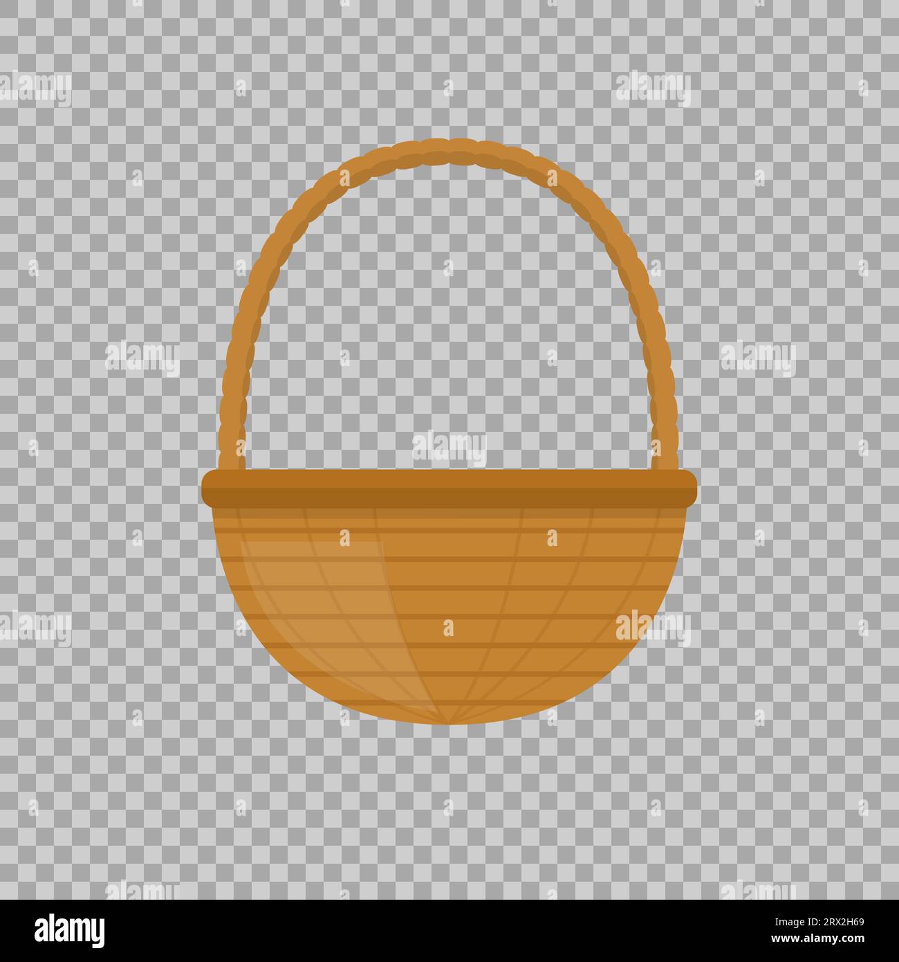 Empty baskets set isolated on transparent background vector ...