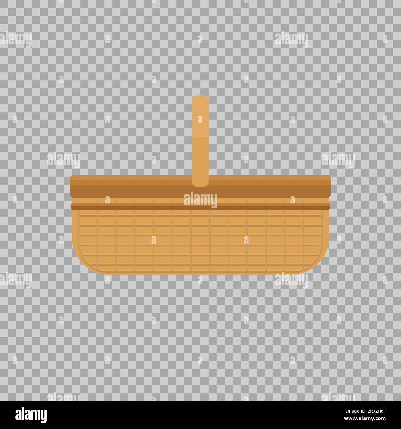 Empty baskets set isolated on transparent background vector ...