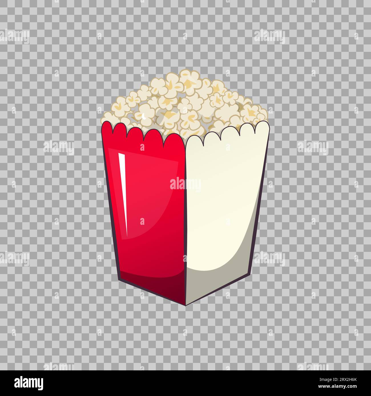 Popcorn isolated in a striped box bucket snack when watching movies on ...