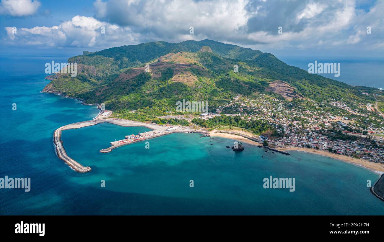 Aerial of the island of Annobon, Equatorial Guinea, Africa Stock Photo ...