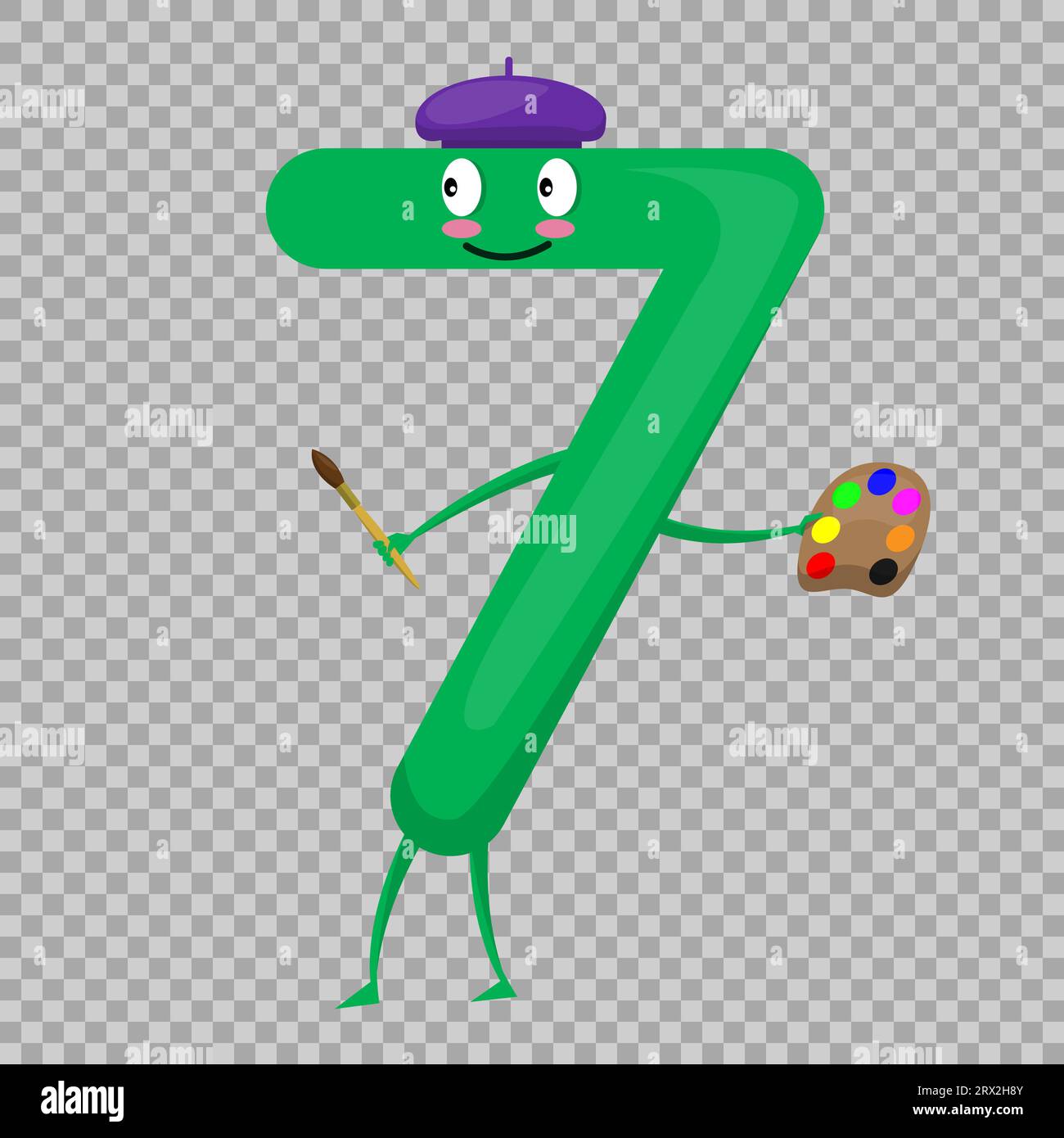 Seven Cute fun colorful figure in the form of cartoon characters for ...