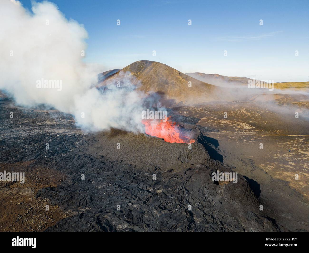 Litli-Hrutur volcano eruption in Iceland 2023 Stock Photo - Alamy