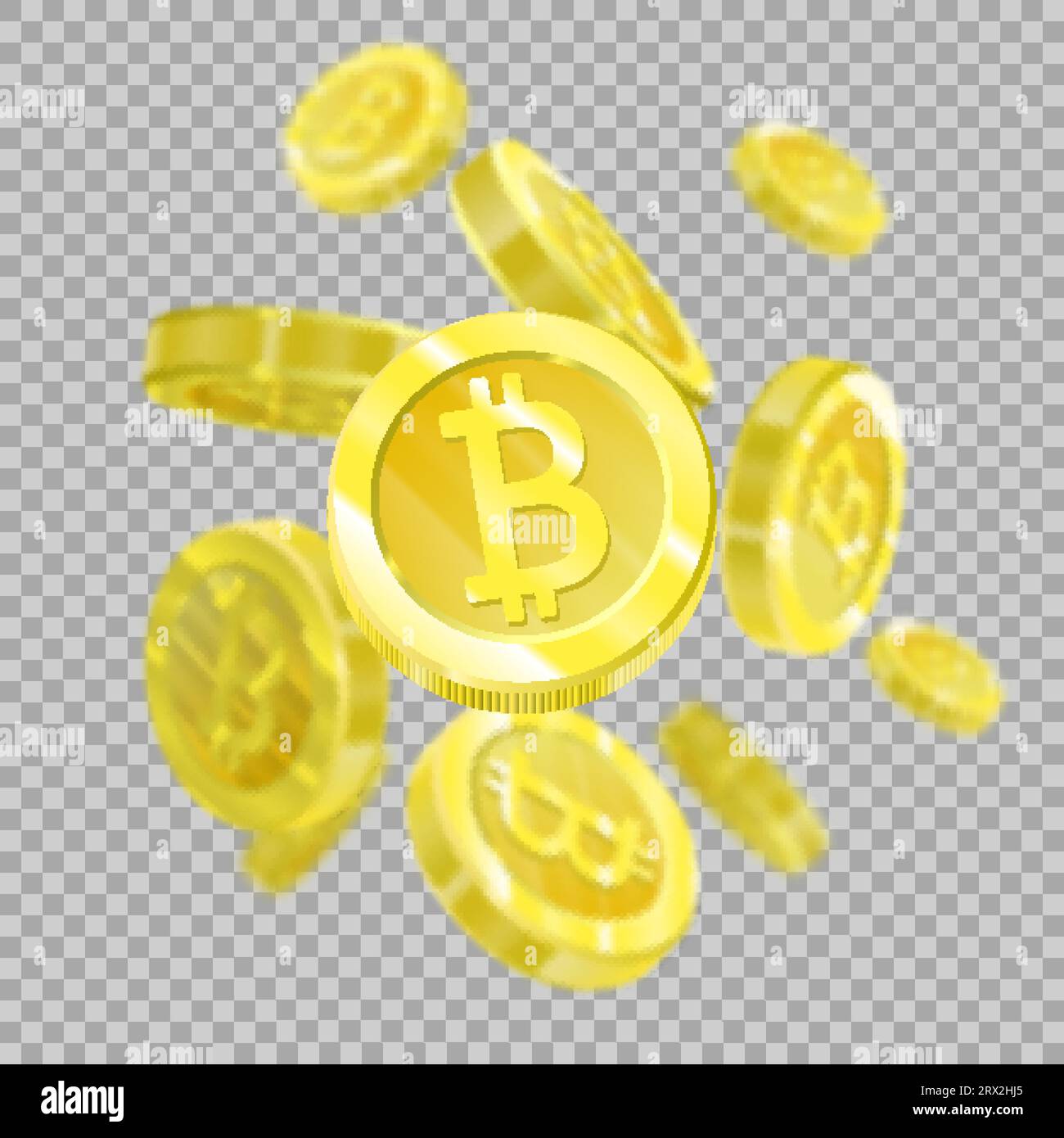Bitcoins on a transparent background isolated, since the bitcoins are ...