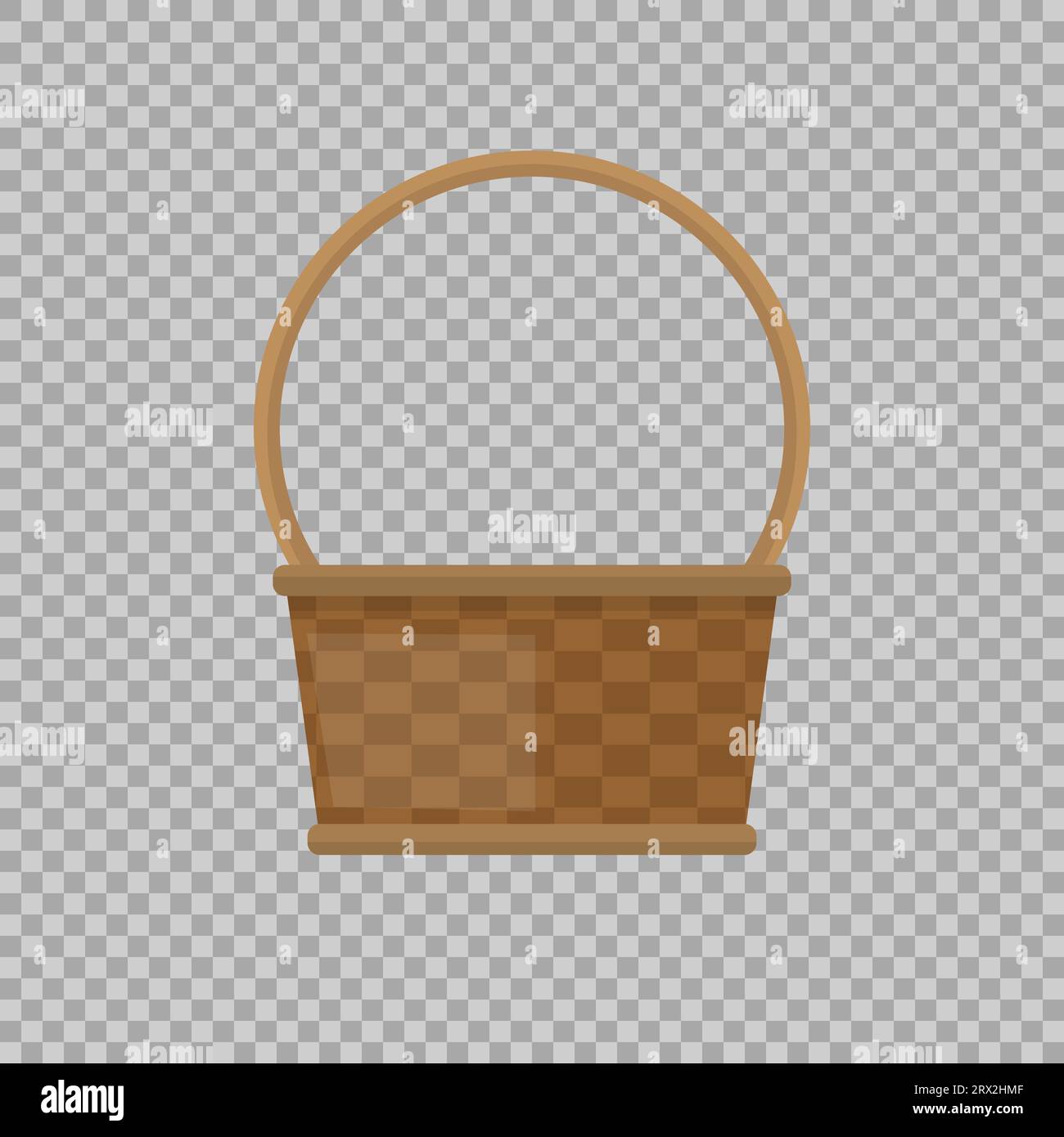 Empty baskets set isolated on transparent background vector ...