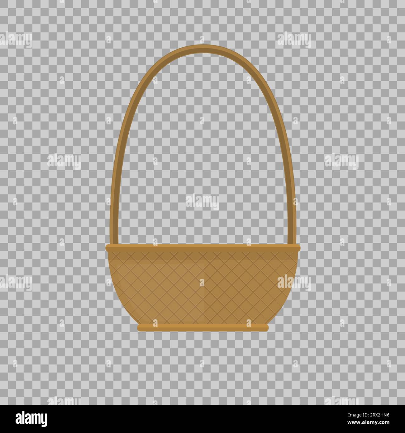 Empty baskets set isolated on transparent background vector ...