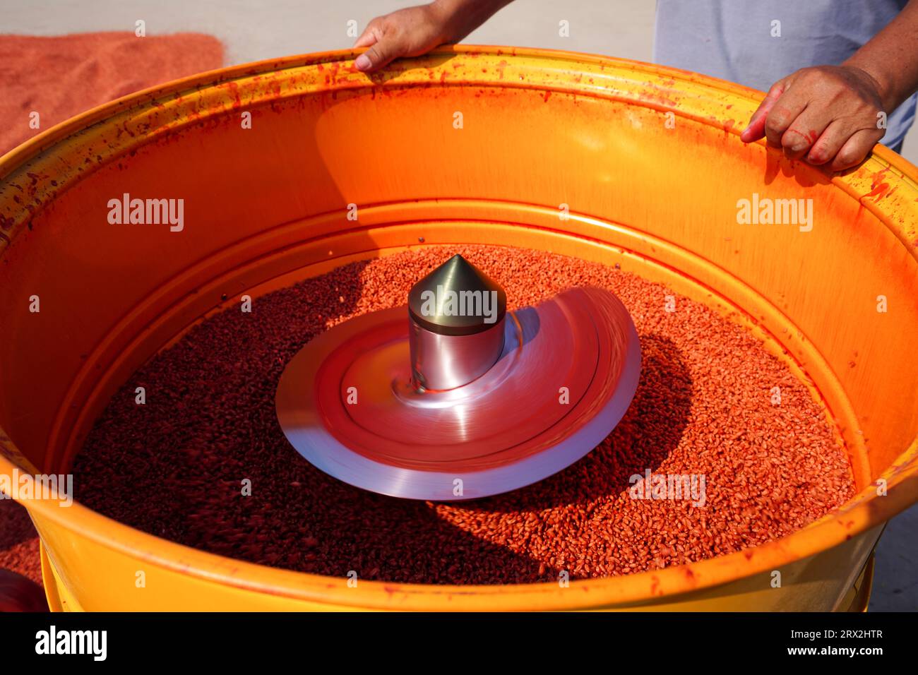 Wheat seed in seed coating machine, North China Stock Photo - Alamy