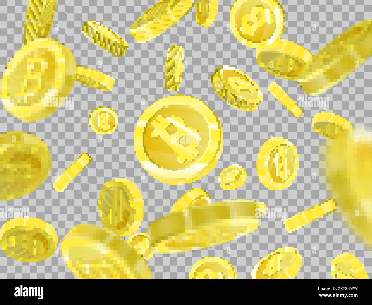 Bitcoins on a transparent background isolated, since the bitcoins are ...
