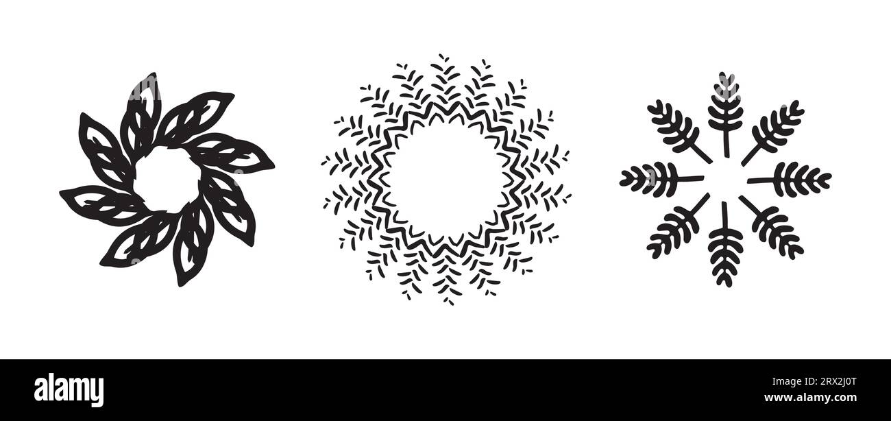 Wreath group in quirky vector style isolated on white background ...