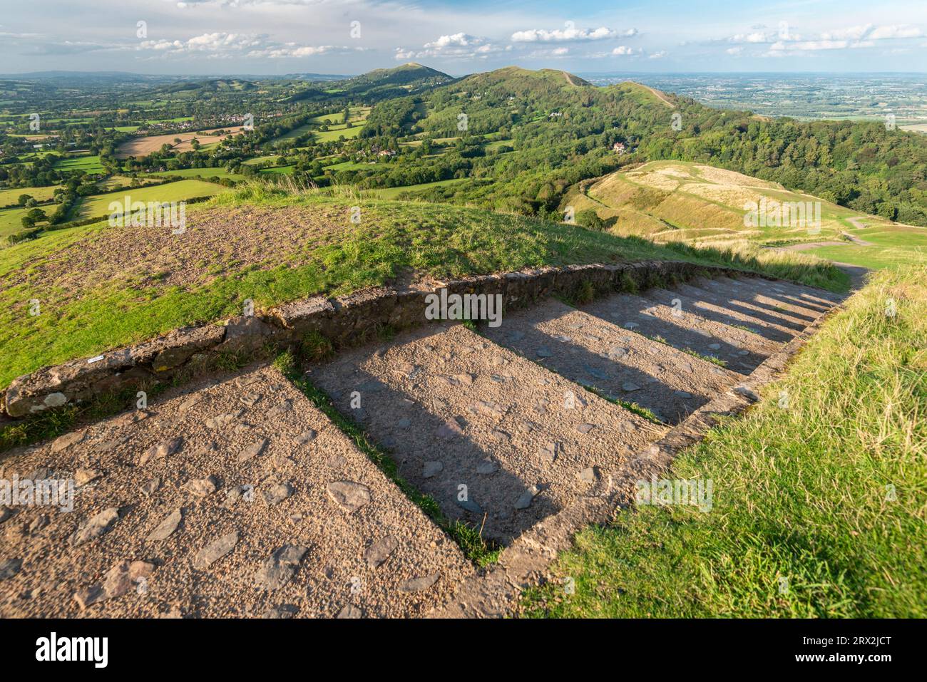 Stone steps leading northwards,down towards the Malverns,from the ...