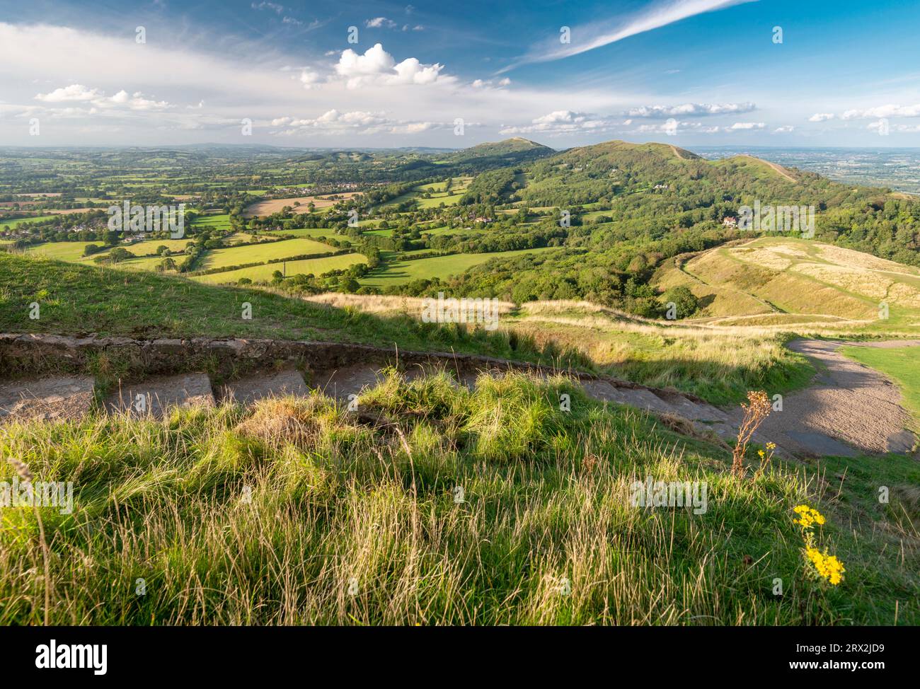 Stone steps leading northwards,down towards the Malverns,from the ...