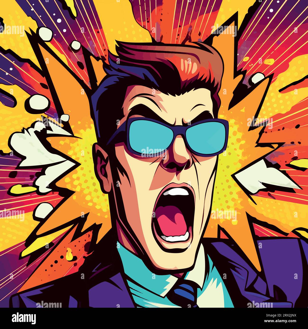 Shocked man in popart style Stock Vector Image & Art - Alamy